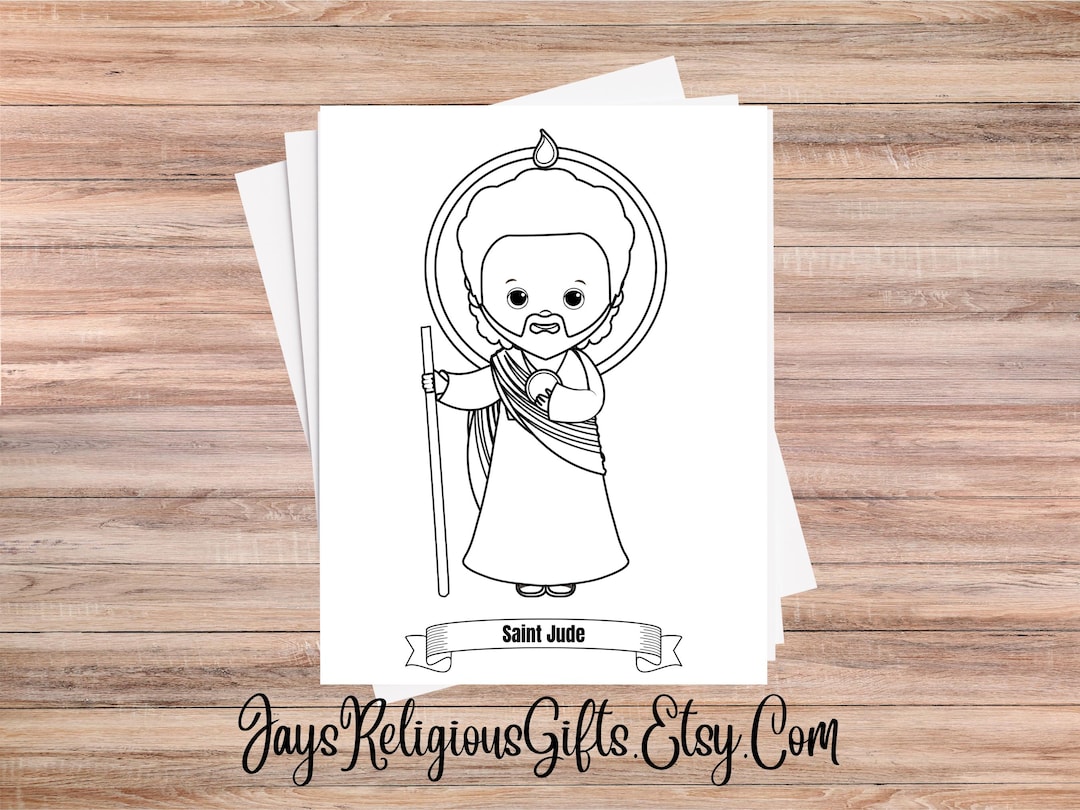 Saint Jude of Thaddeus Coloring Page for Children - Religious Digital ...