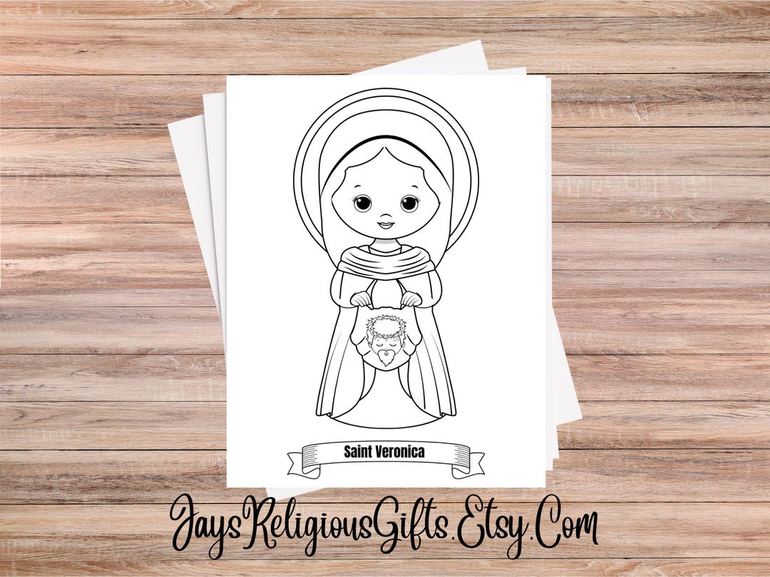 Saint Veronica Coloring Page for Children - Religious Digital Download ...