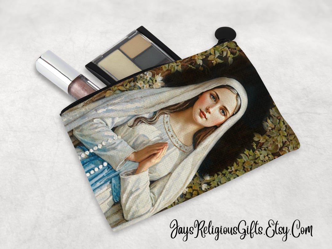 Our Lady of Lourdes Large Pouch - Custom Zippered Pencil Case for Her ...