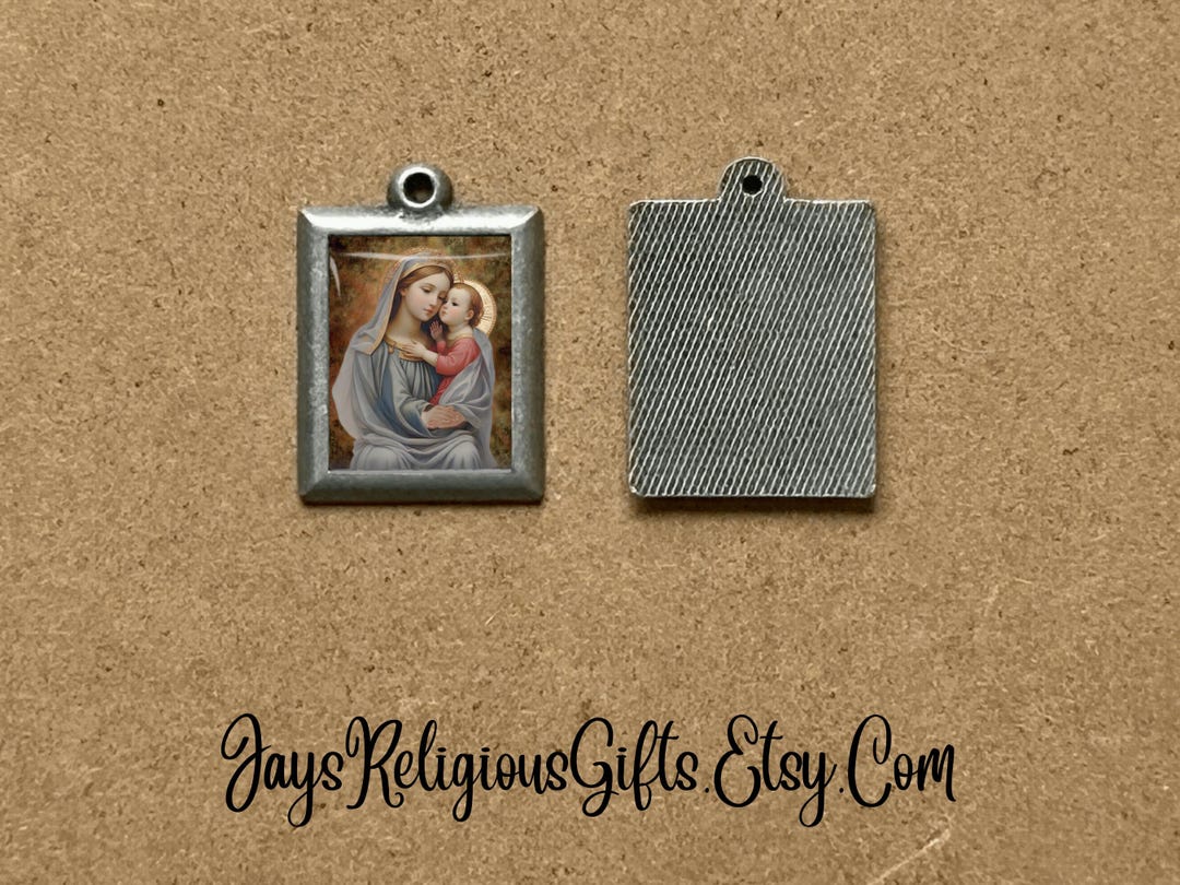 Our Lady of Good Counsel Pewter Necklace Pendant - Catholic Patron ...