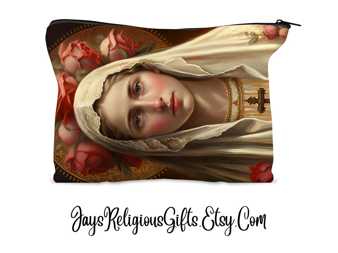 Our Lady of Fatima Rosary Pouch - Custom Zippered Case for Her ...