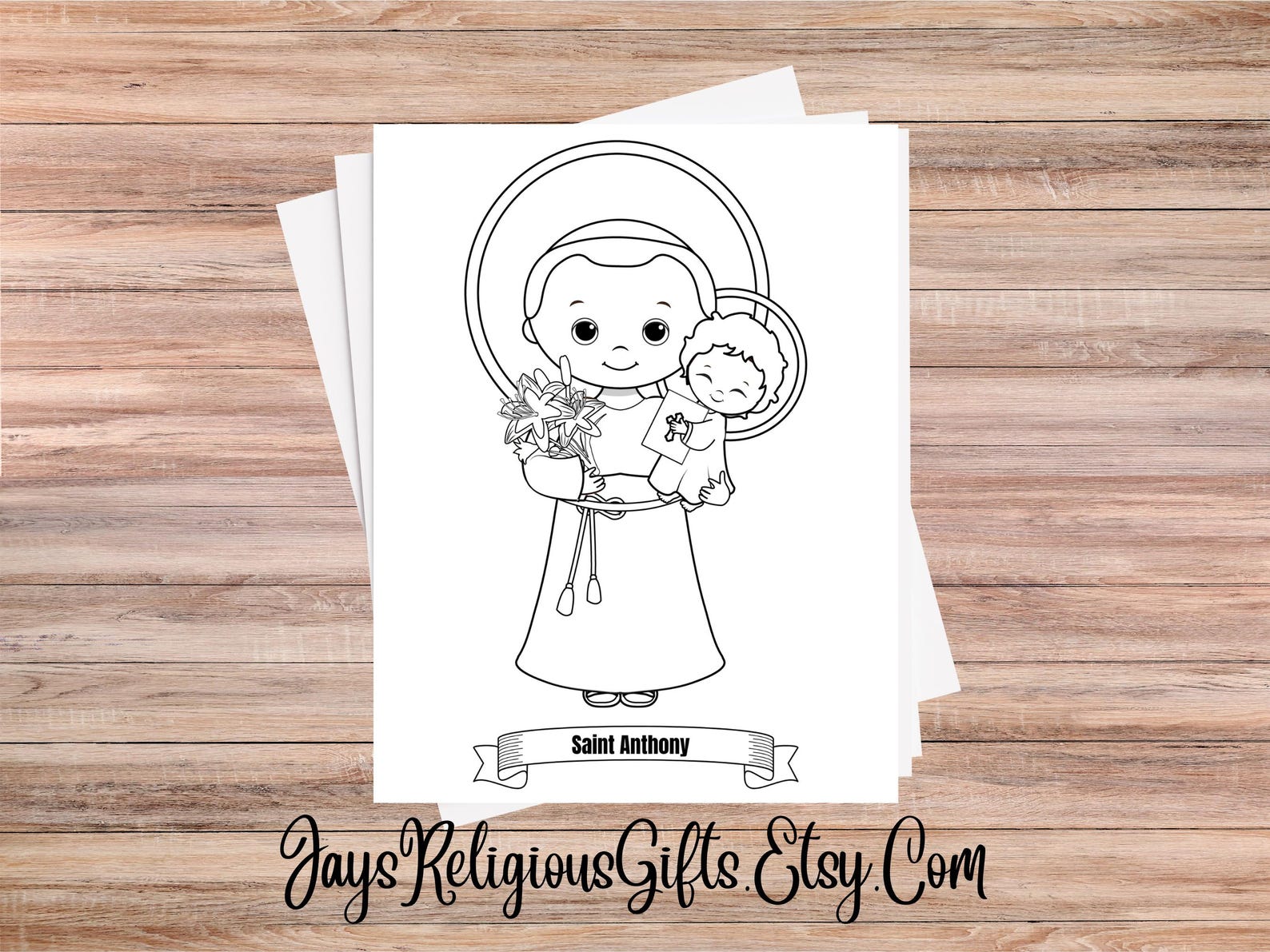 Saint Anthony of Padua Coloring Page for Children - Religious Digital ...