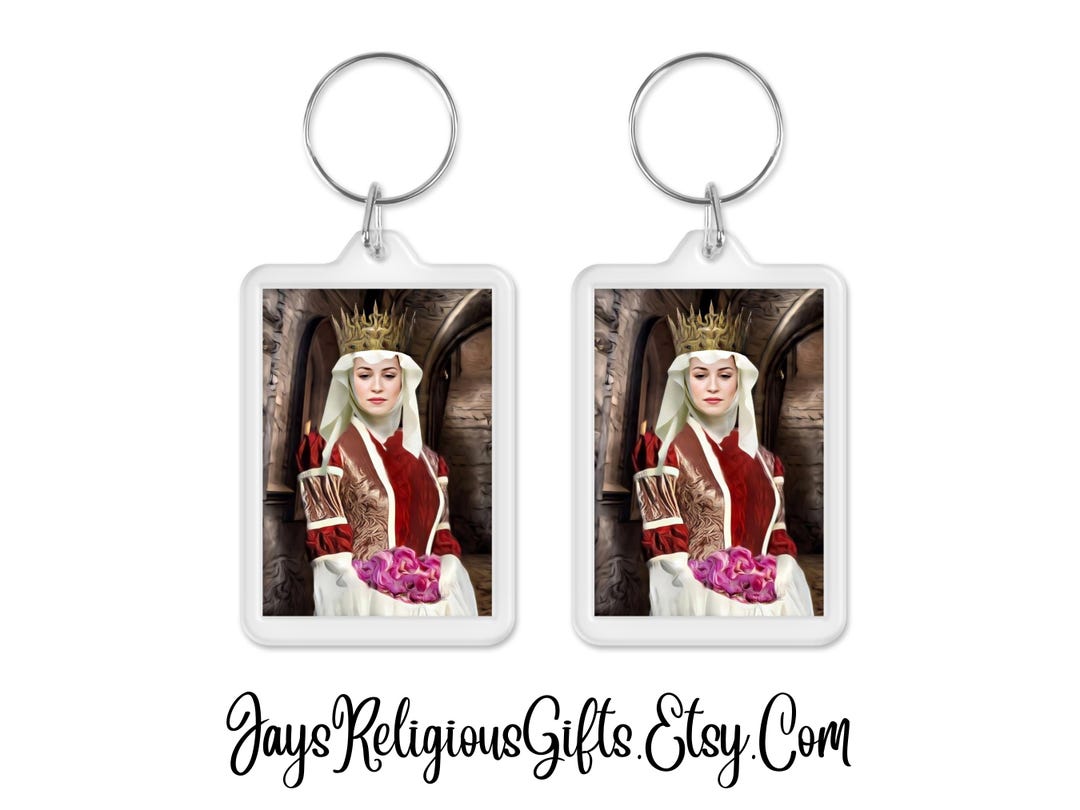 Saint Elizabeth of Hungary Acrylic Keychain - Catholic Key Chain ...