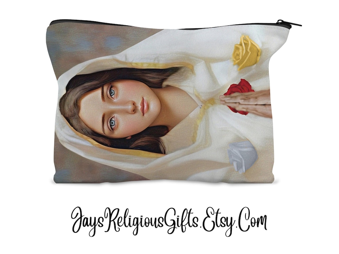 Rose Mystica Rosary Pouch - Custom Zippered Case for Her - Catholic ...