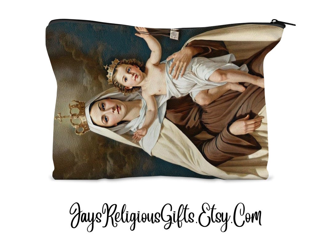 Our Lady of Mount Carmel Rosary Pouch - Custom Zippered Case for Her ...
