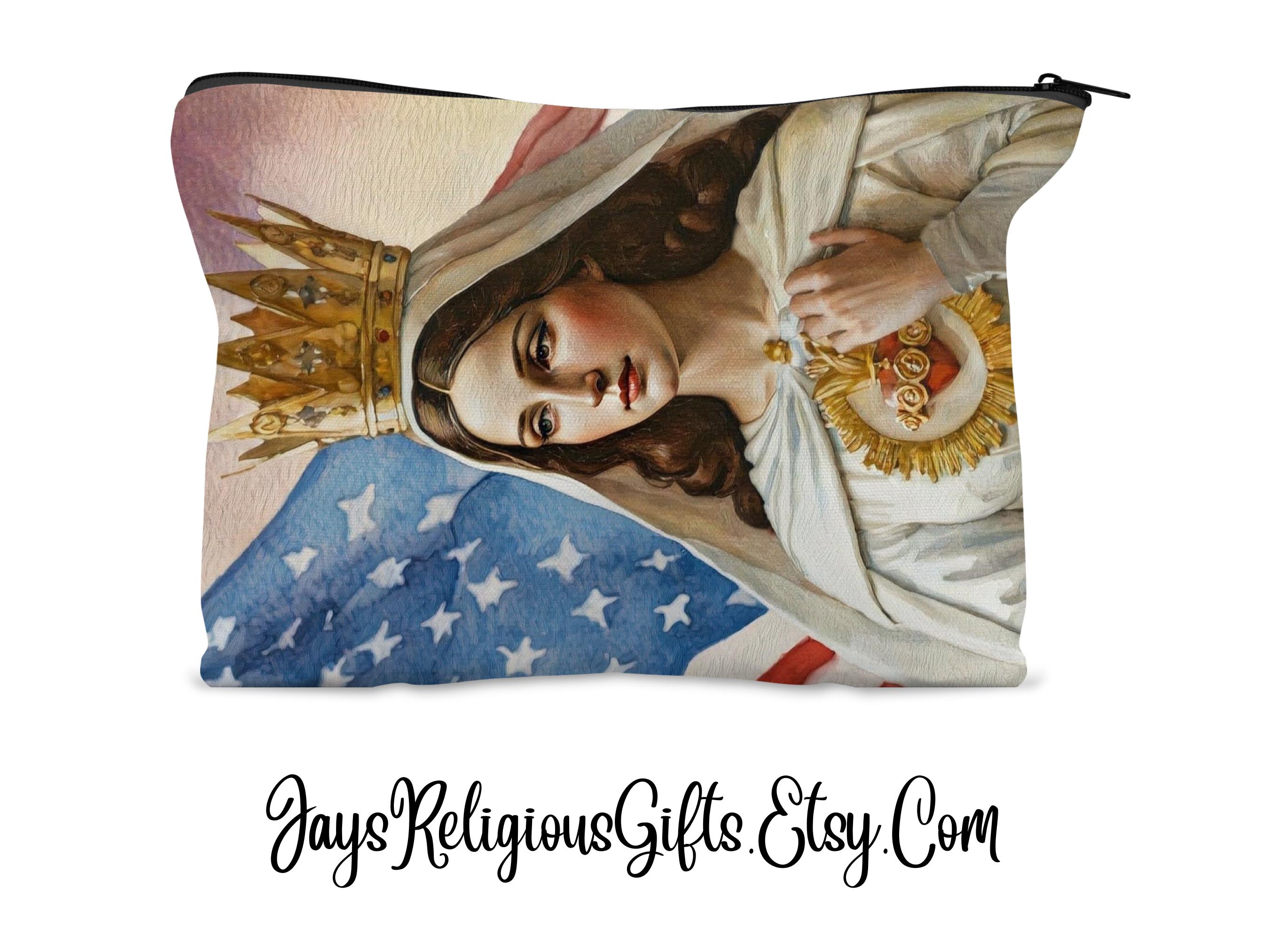 Our Lady of America Rosary Pouch - Custom Zippered Case for Her ...