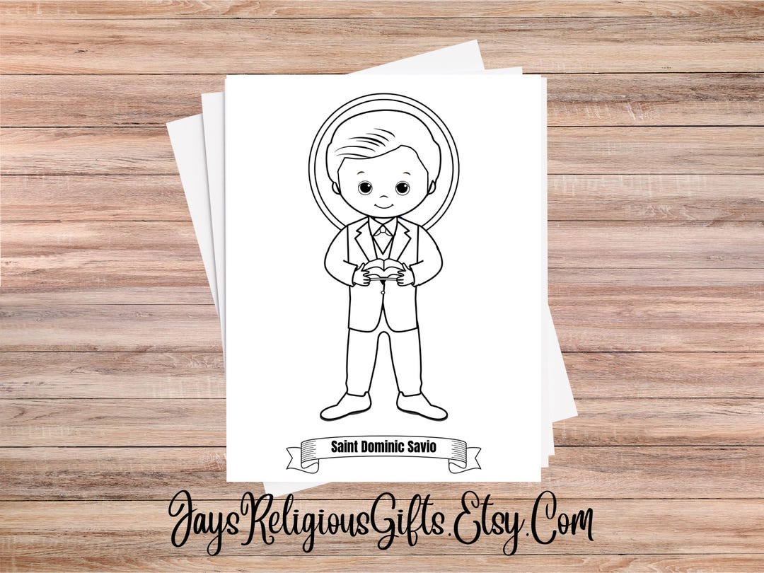 Saint Dominic Savio Coloring Page for Children - Religious PNG Digital ...