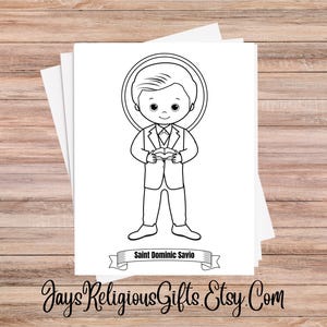 Saint Dominic Savio Coloring Page for Children - Religious PNG Digital ...