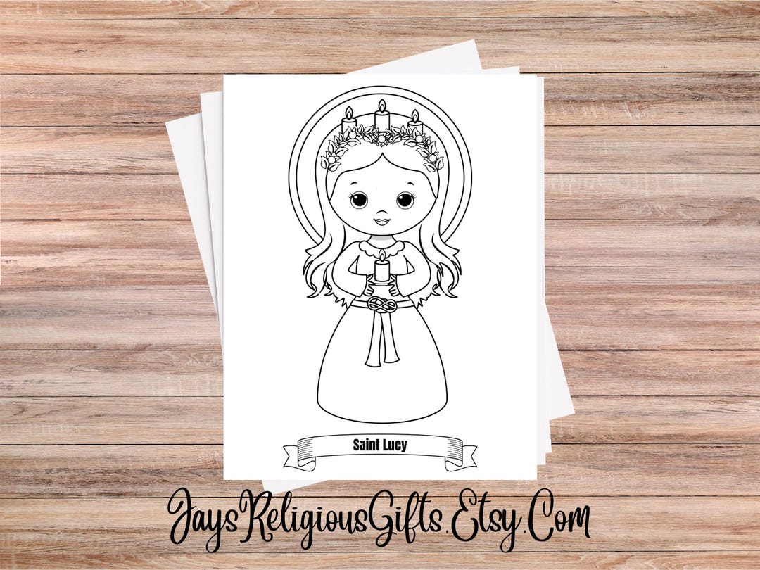 Saint Lucy of Syracuse Coloring Page for Children - Religious Digital ...