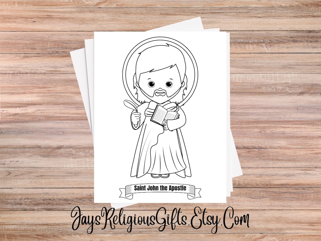 Saint John the Apostle Coloring Page for Children - Religious PNG ...
