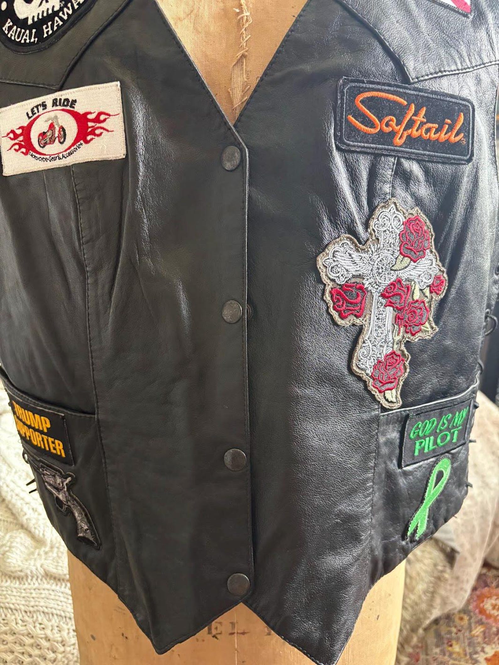 Bold Custom Leather Motorcycle Vest – Milwaukee Brand - Harley, Faith ...