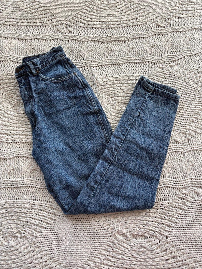 Vintage Stefano Stonewash Mom Jeans – 80s Tapered Denim, 29" Waist - Etsy