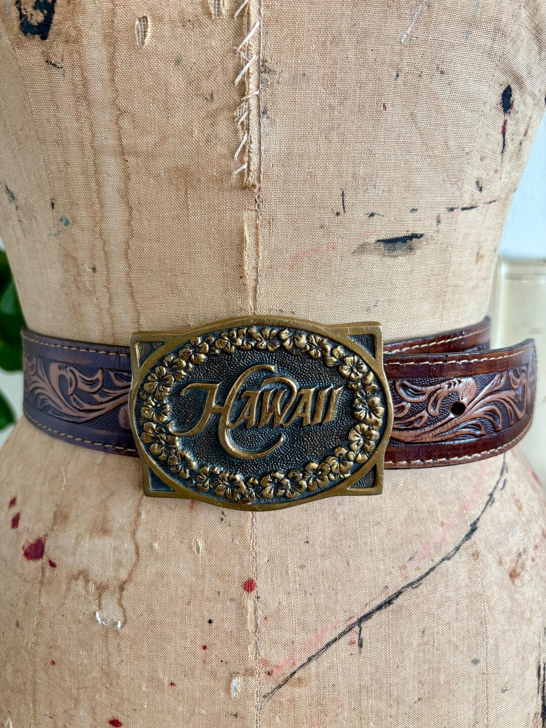 Vintage 70s Hawaii Solid Brass Belt Buckle – Retro Hawaiian Souvenir ...