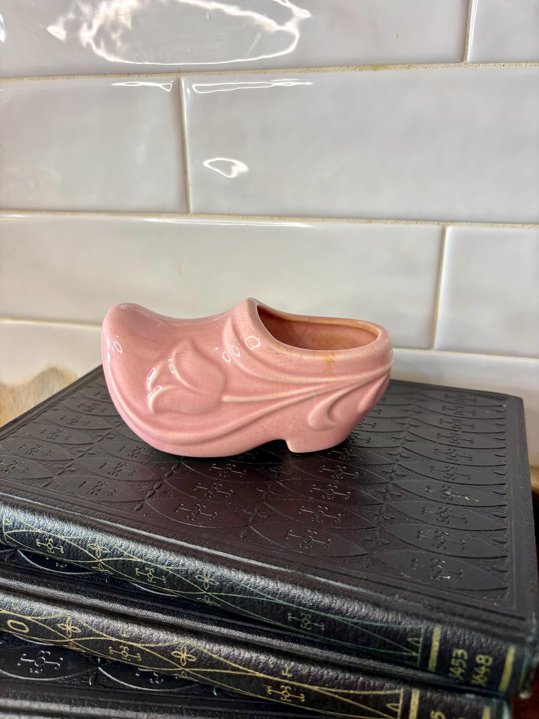 Vintage Mid Century Dutch Clog Planter | Pink Ceramic Shoe Planter ...