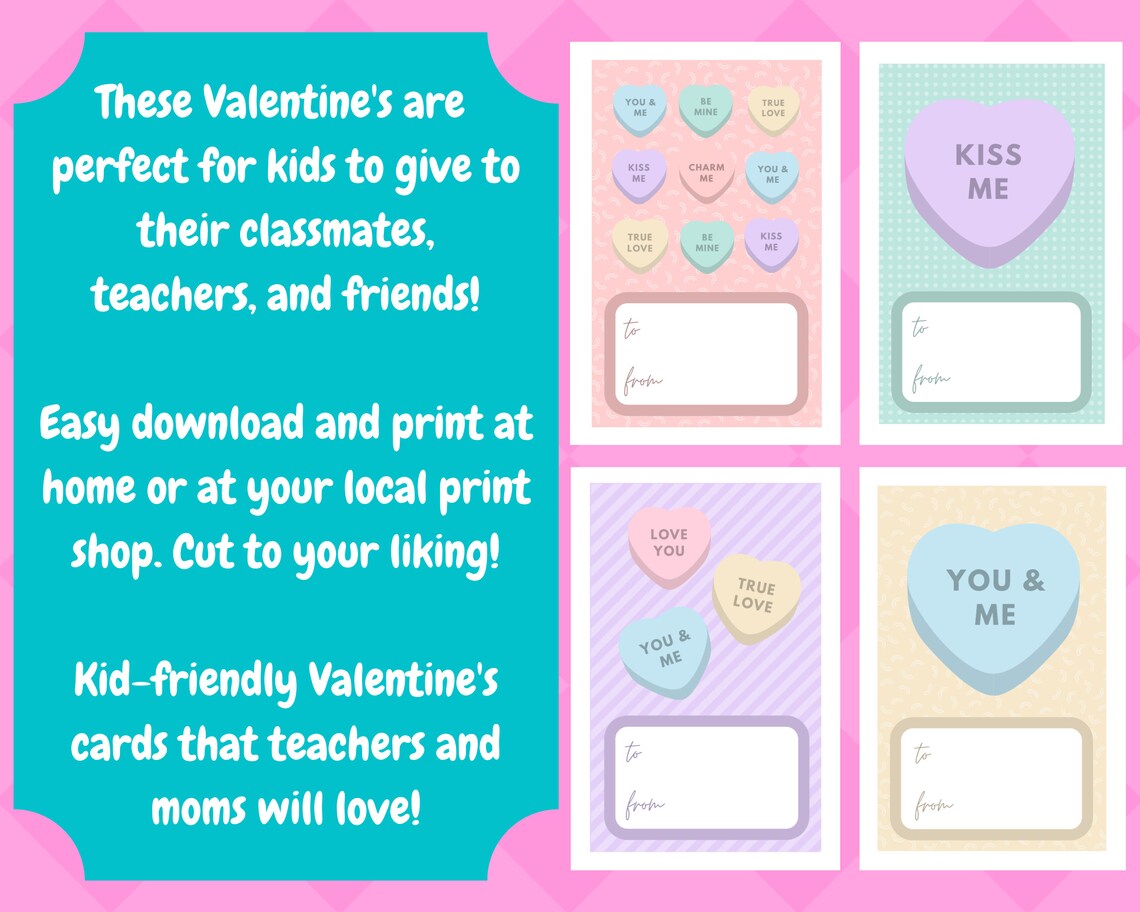 Printable Valentine's Cards, Kids Valentine's, Classroom Valentine ...