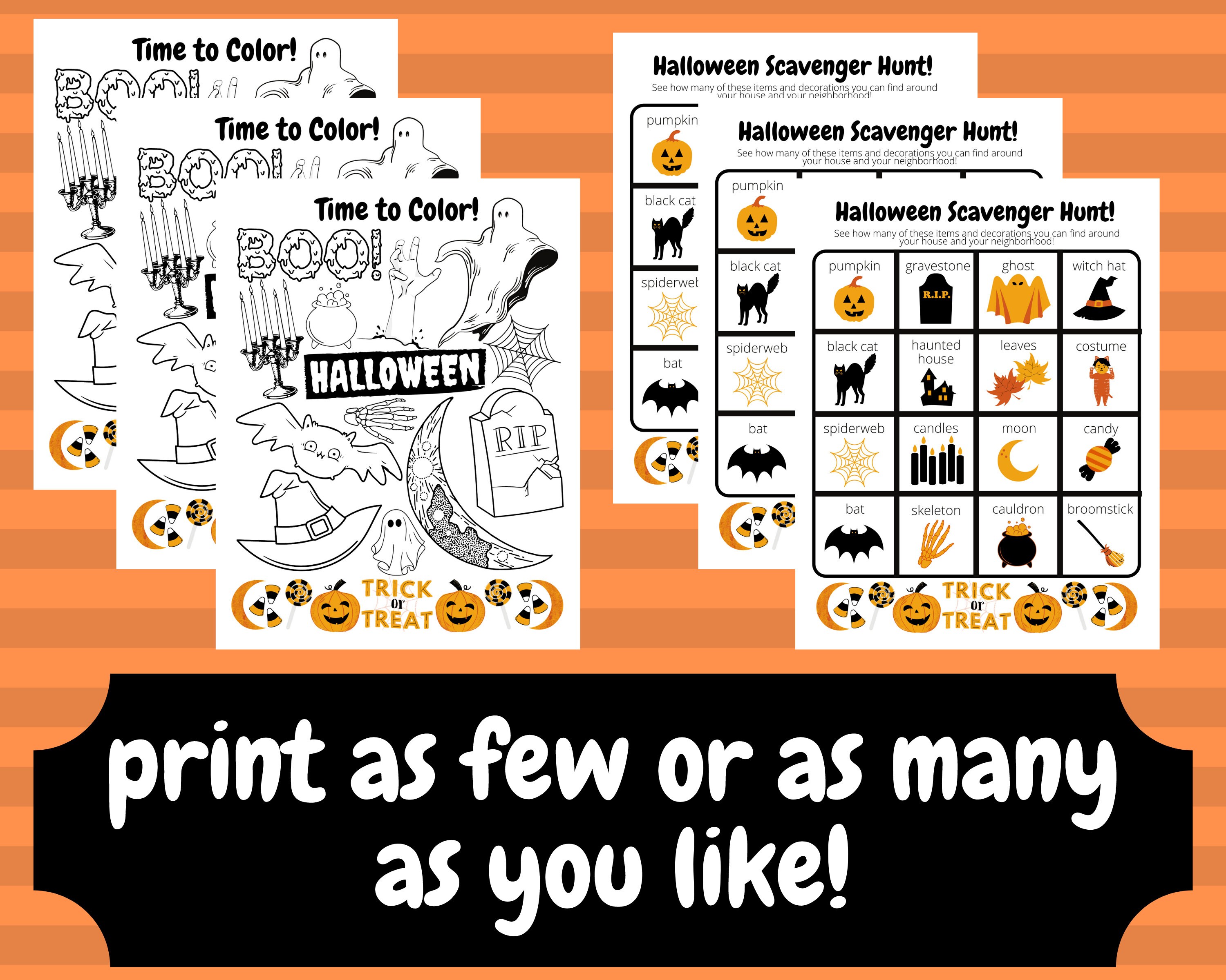 Printable Halloween Games, Kids Games, Halloween Activity Pack, Kids ...
