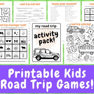 Road Trip Activity Pack for Kids, Kids Printable Activity, Road Trip ...