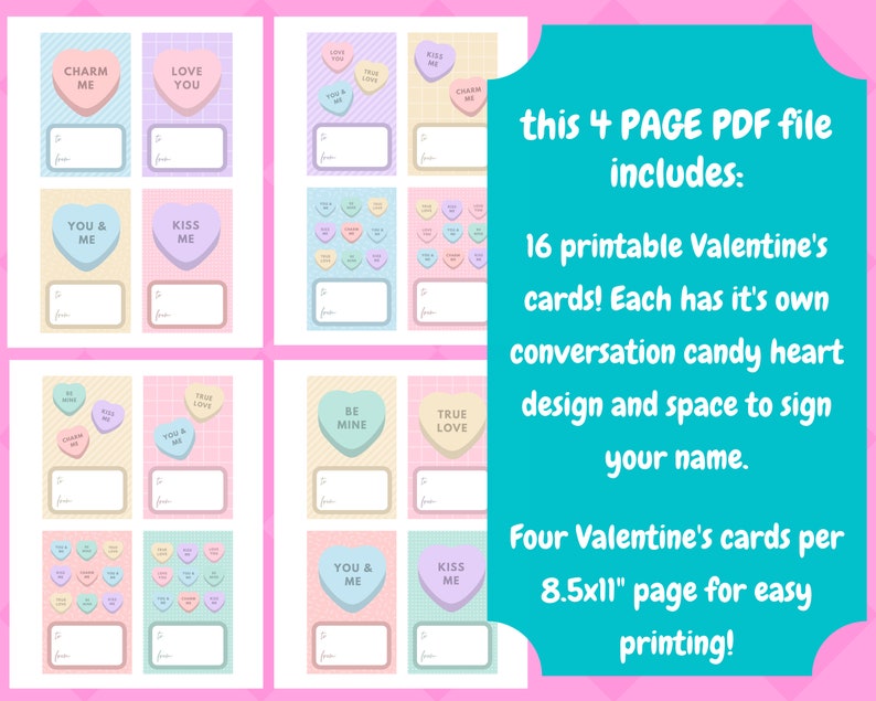 Printable Valentine's Cards, Kids Valentine's, Classroom Valentine ...