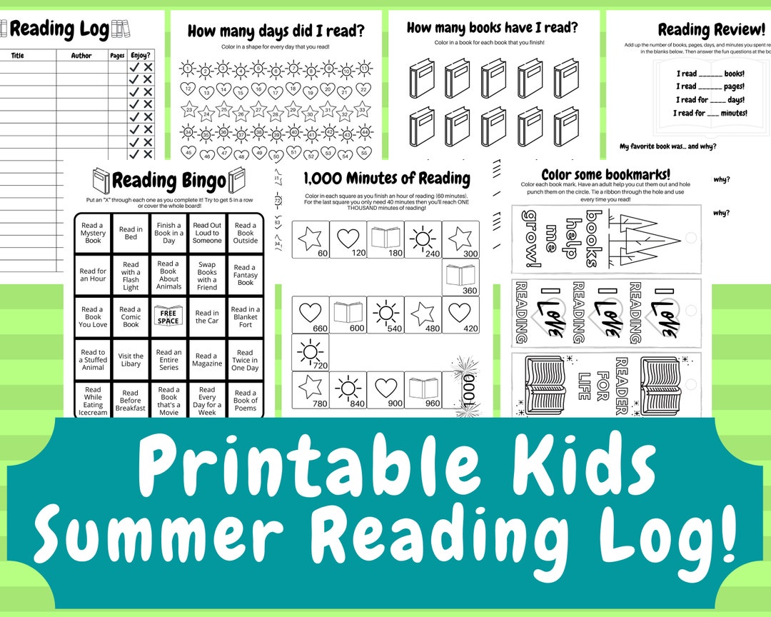 Printable Summer Reading Log, Summer Reading Activities, Reading Log ...