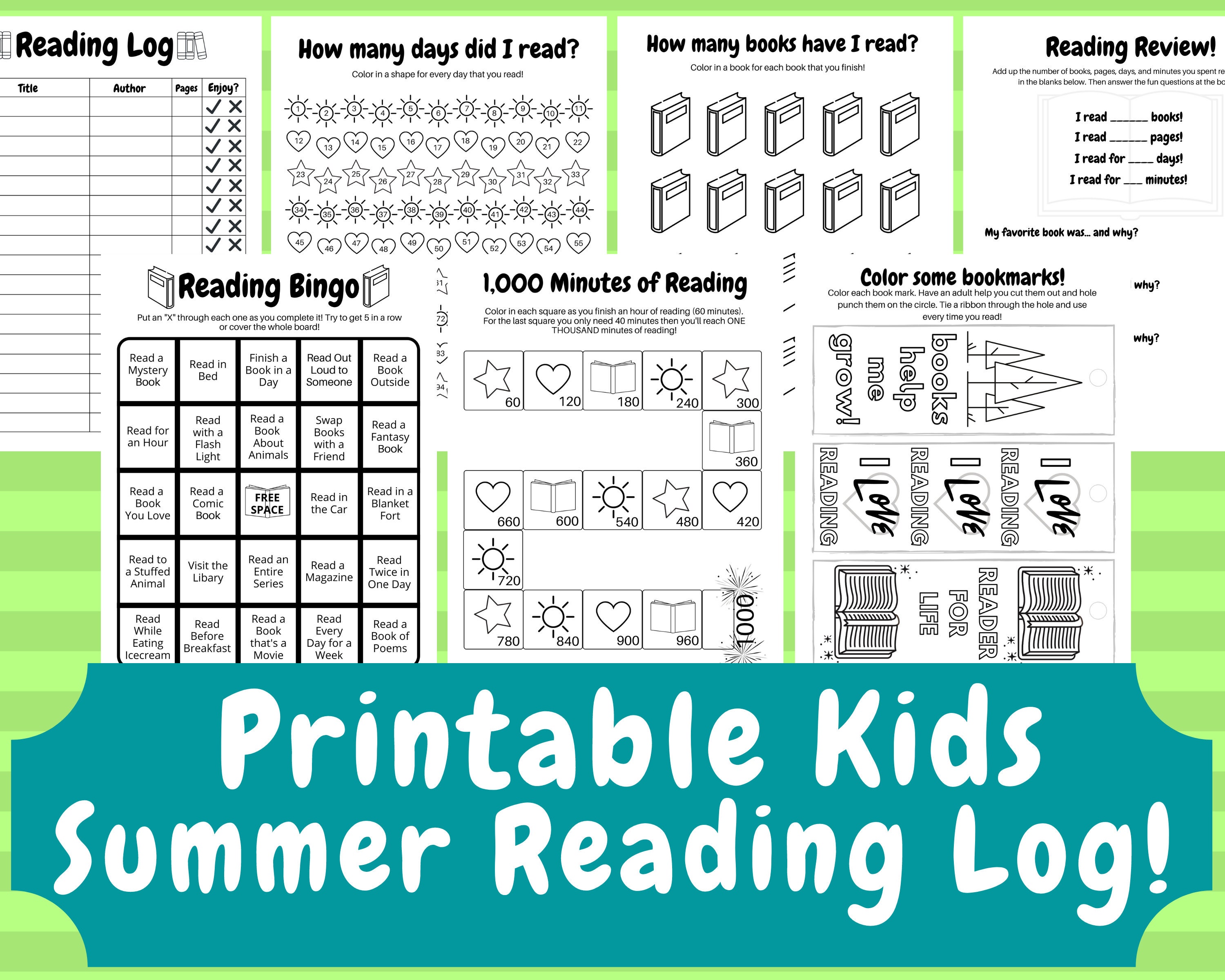 Printable Summer Reading Log, Summer Reading Activities, Reading Log ...