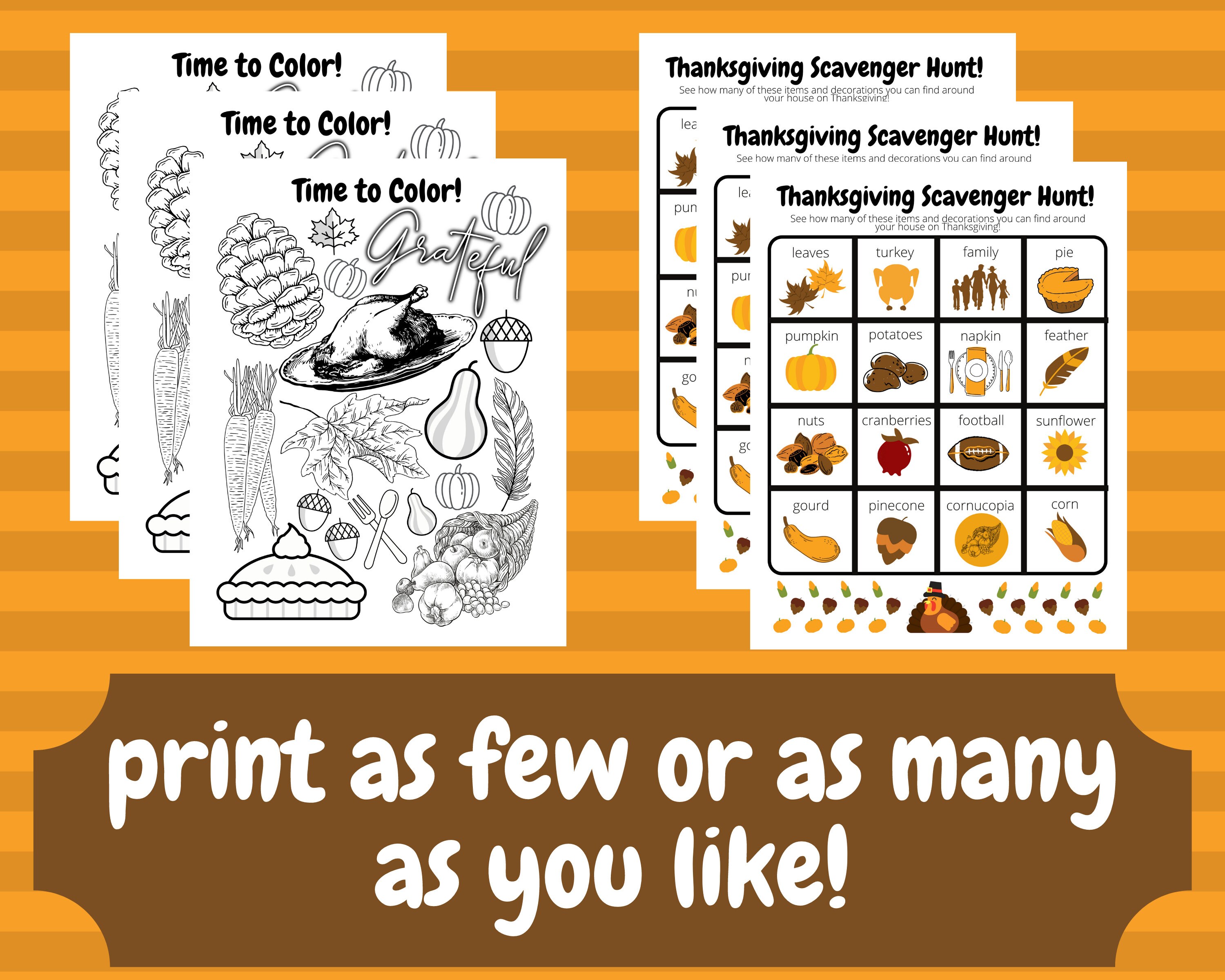 Printable Thanksgiving Games, Thanksgiving Kids Games, Thanksgiving ...