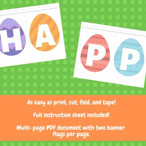 Happy Easter Banner Digital Printable, Digital Printable Banner, Happy ...