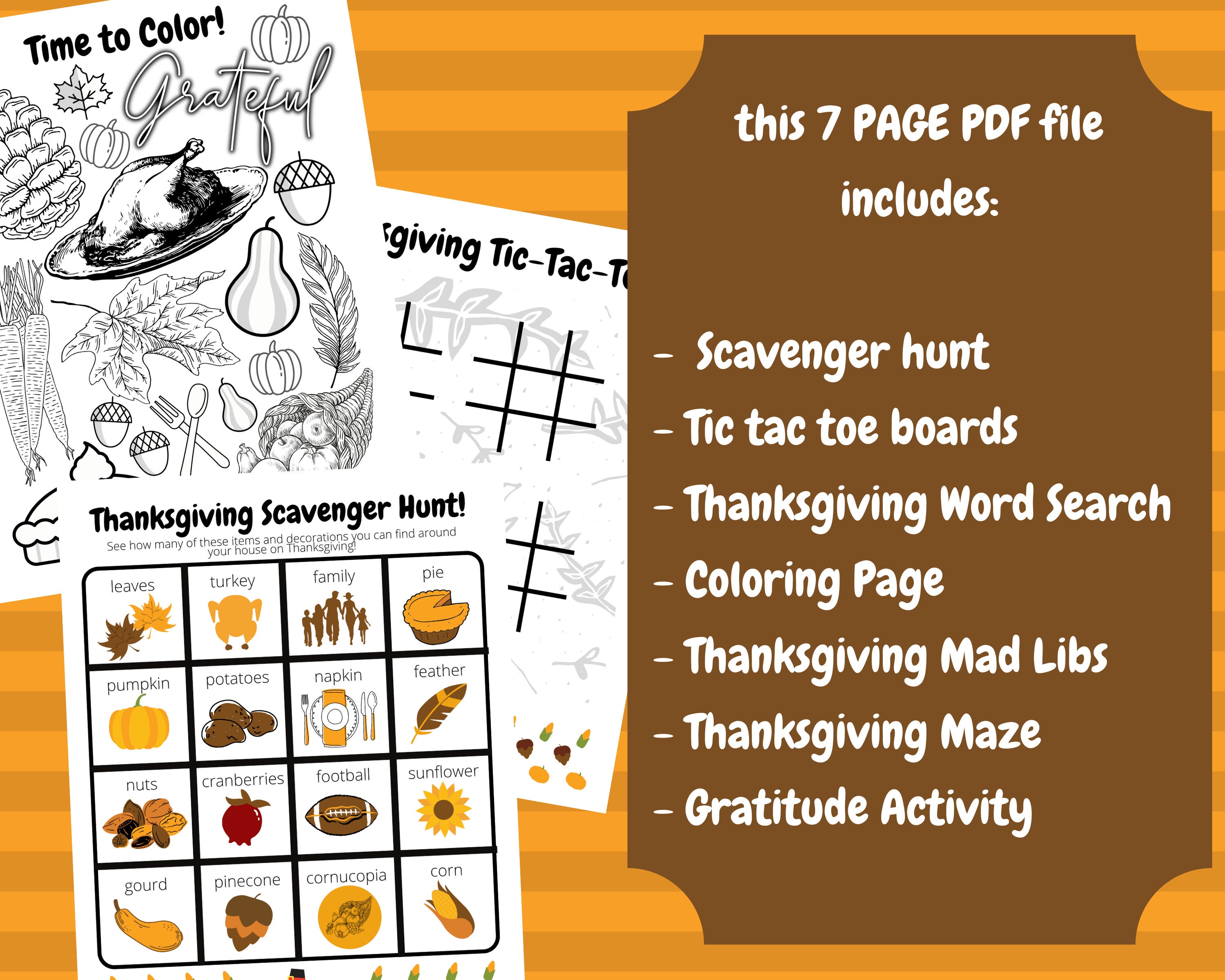 Printable Thanksgiving Games, Thanksgiving Kids Games, Thanksgiving ...