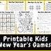 Printable New Year's Games, New Year's Eve Kids Games, New Year's ...