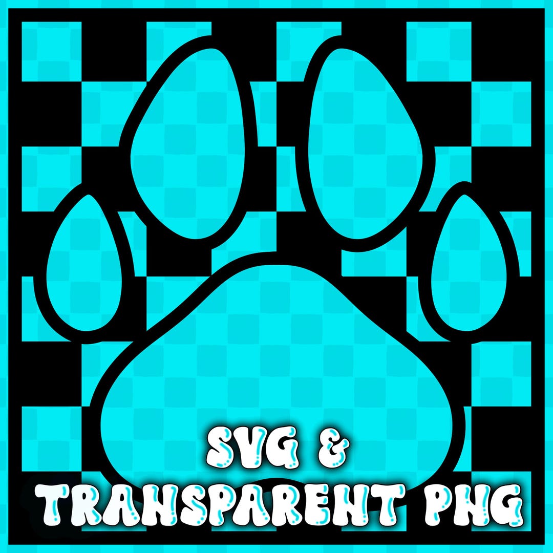 Dog Paw Checkerboard SVG PNG File, Cut Files for Laser, Cut File Svg ...