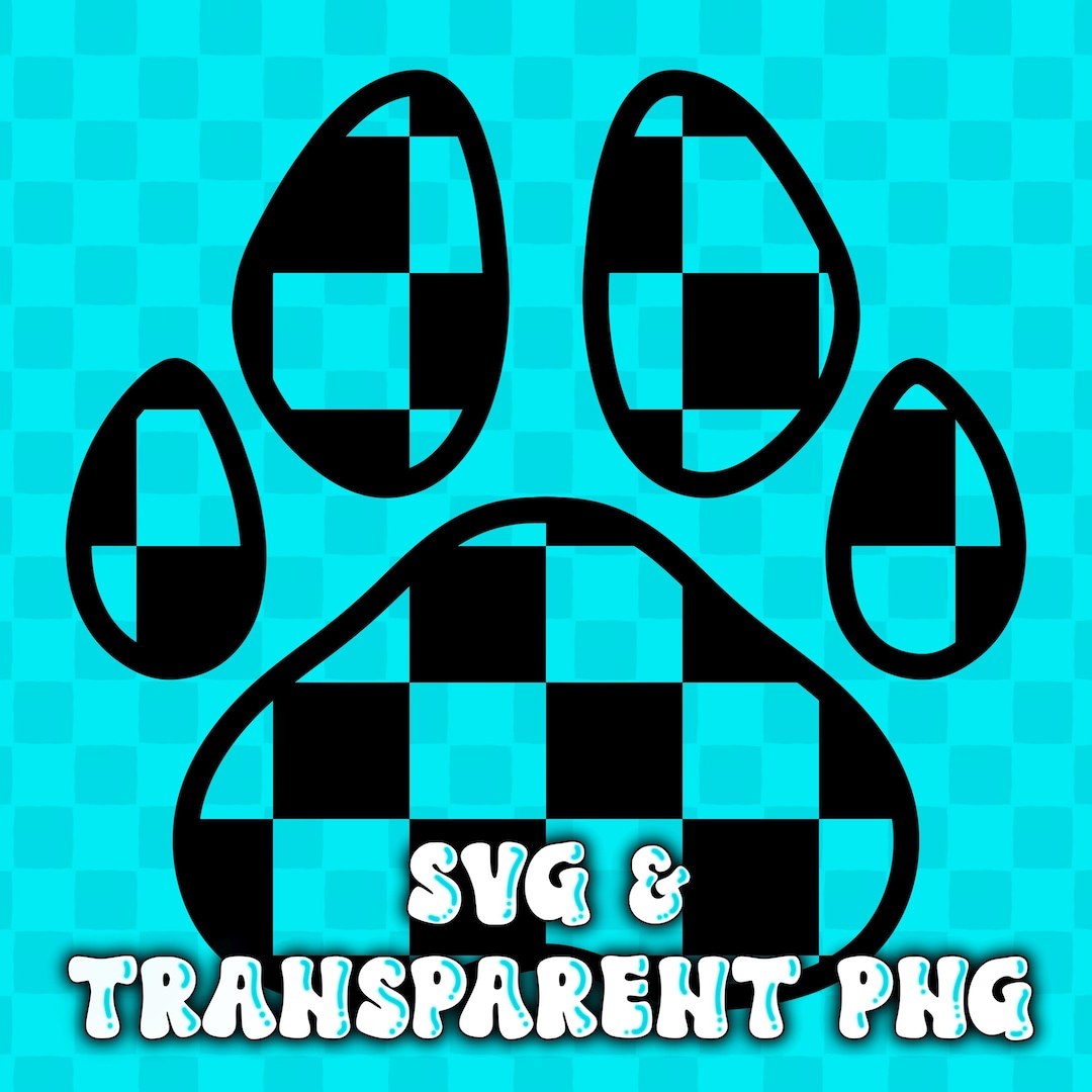 Dog Paw Checkerboard SVG PNG File, Cut Files for Laser, Cut File Svg ...