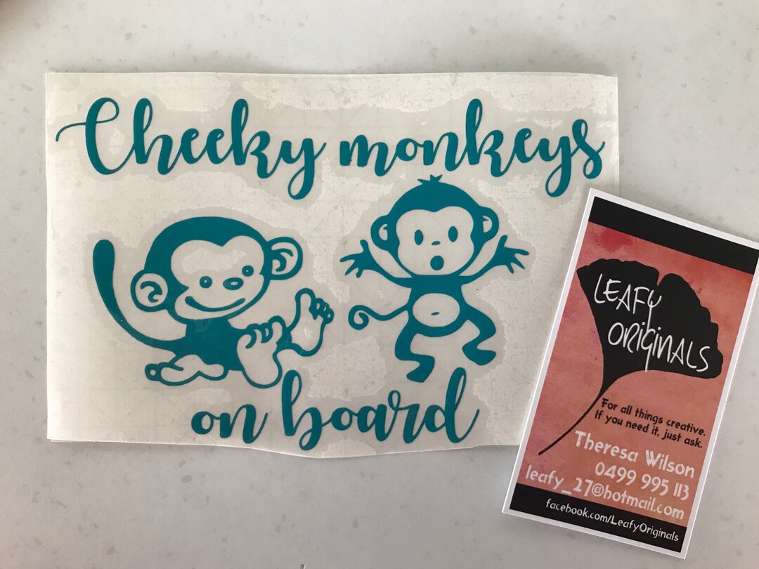 Cheeky Monkeys on Board, Car Vinyl Decal Bumper Sticker - Etsy