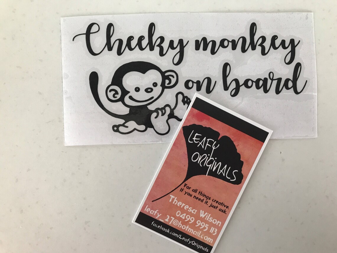 Cheeky Monkeys on Board Car Vinyl Decal Bumper Sticker - Etsy