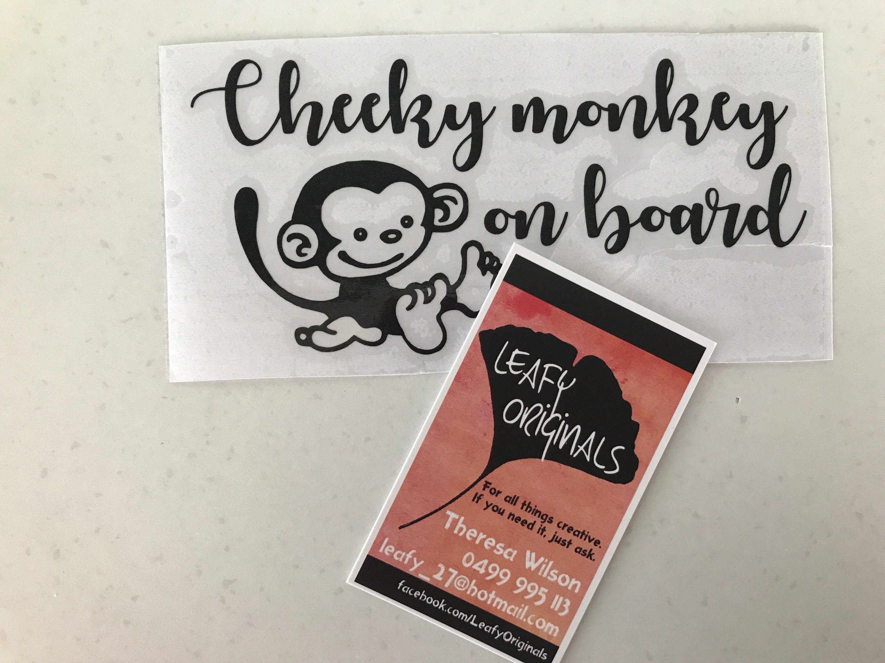 Cheeky monkeys on board car vinyl decal bumper sticker | Etsy