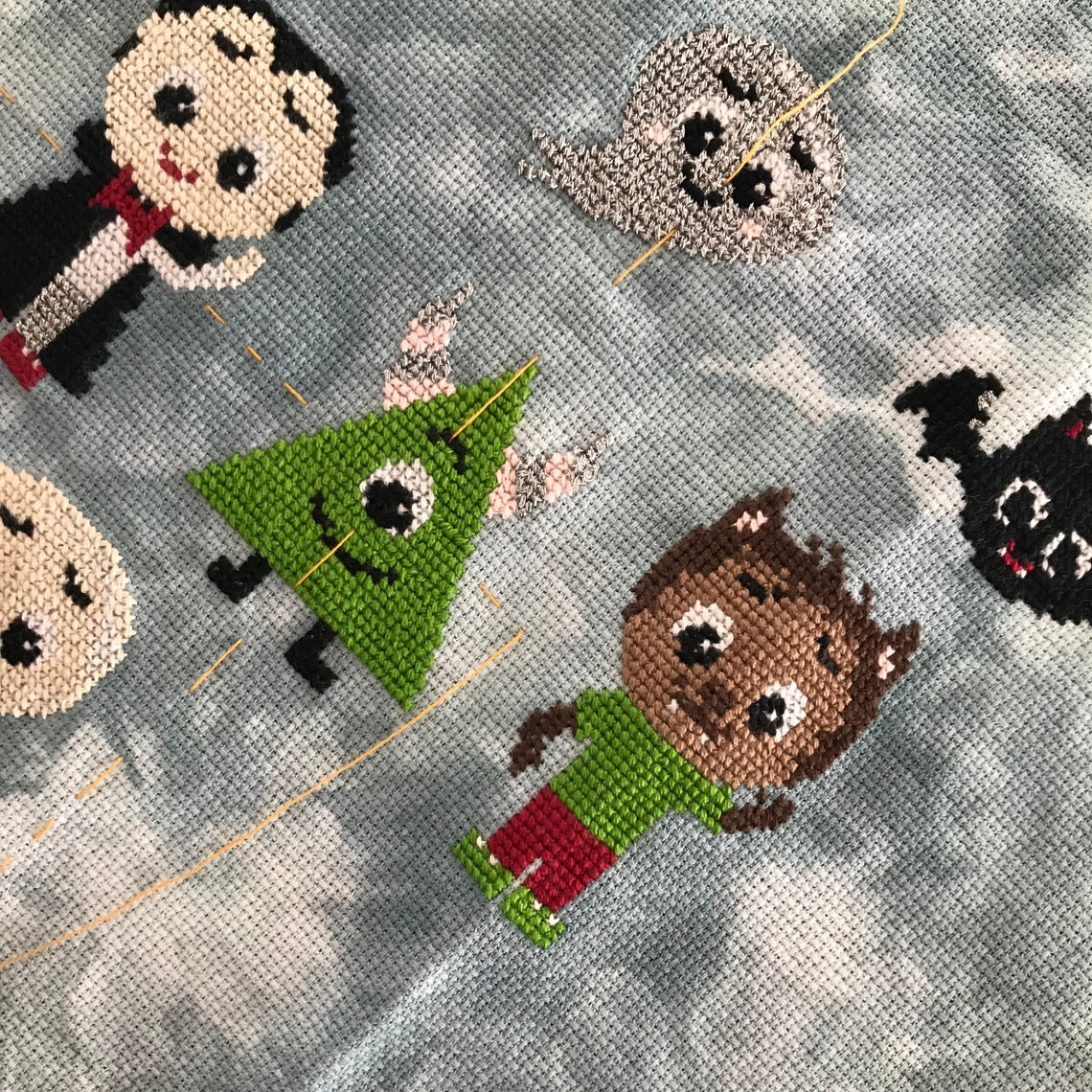 Cutest Halloween Ever Cross Stitch Stitch Along Werewolf PDF Pattern ...