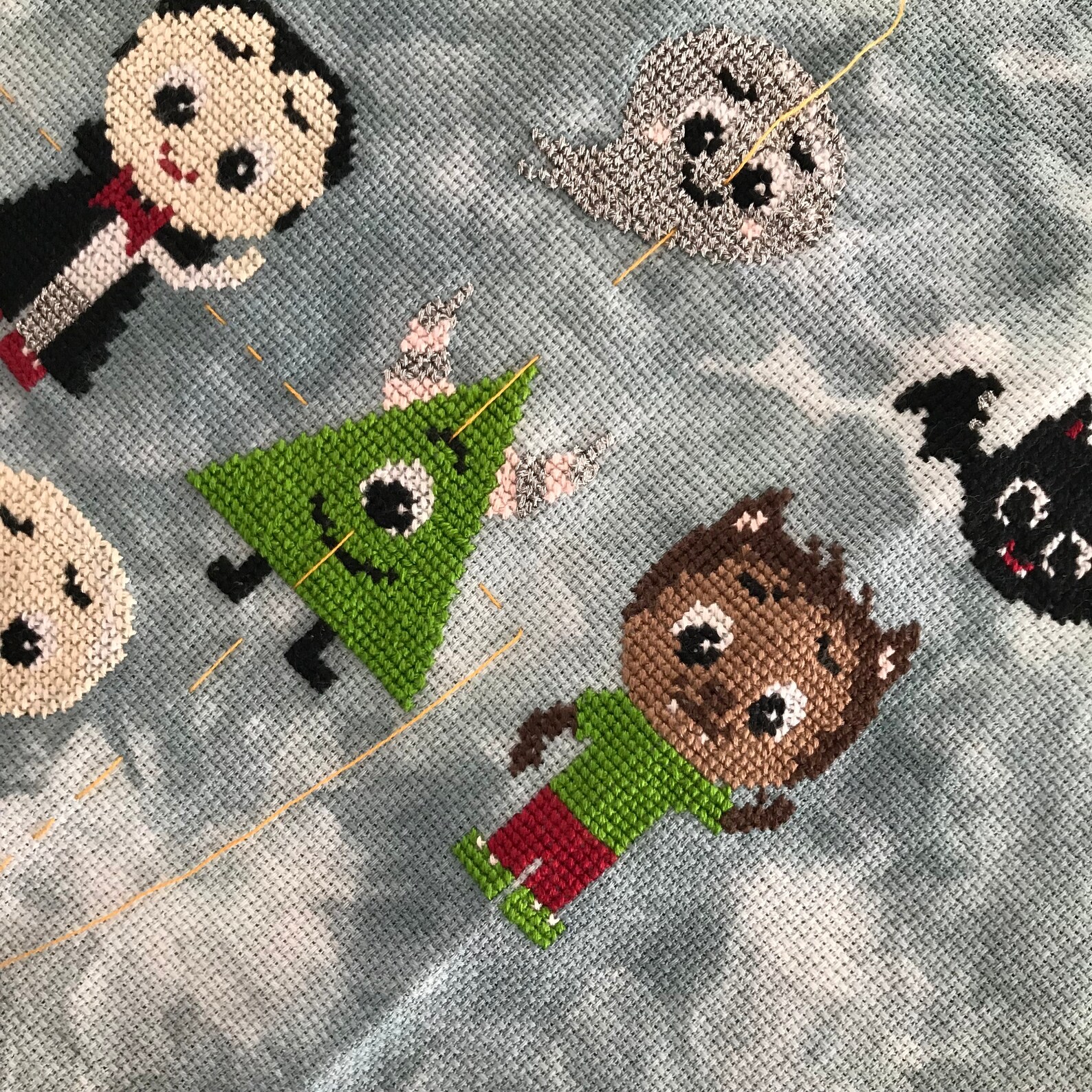 Cutest Halloween Ever Cross Stitch Stitch Along Werewolf PDF Pattern ...