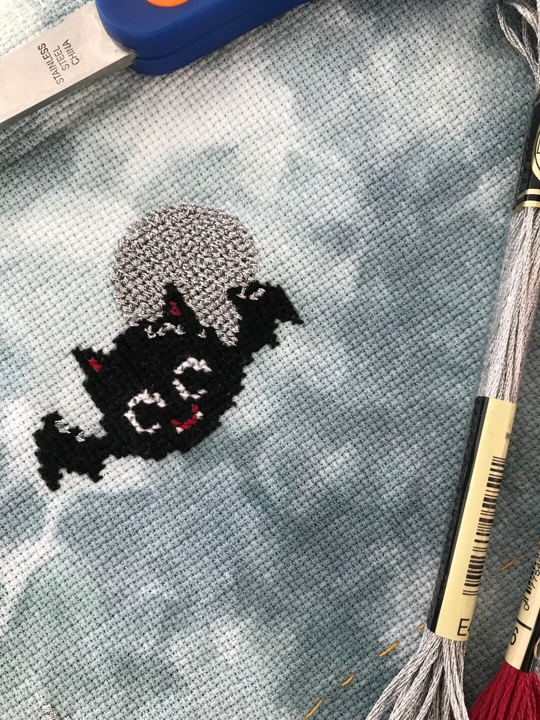 Cutest Halloween Ever Cross Stitch Stitch Along Bat PDF Pattern SAL - Etsy