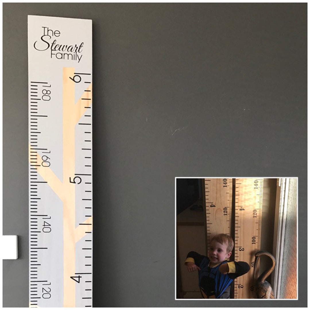 Completed Custom Made Personalised Wooden Ruler Height Chart Metric and ...