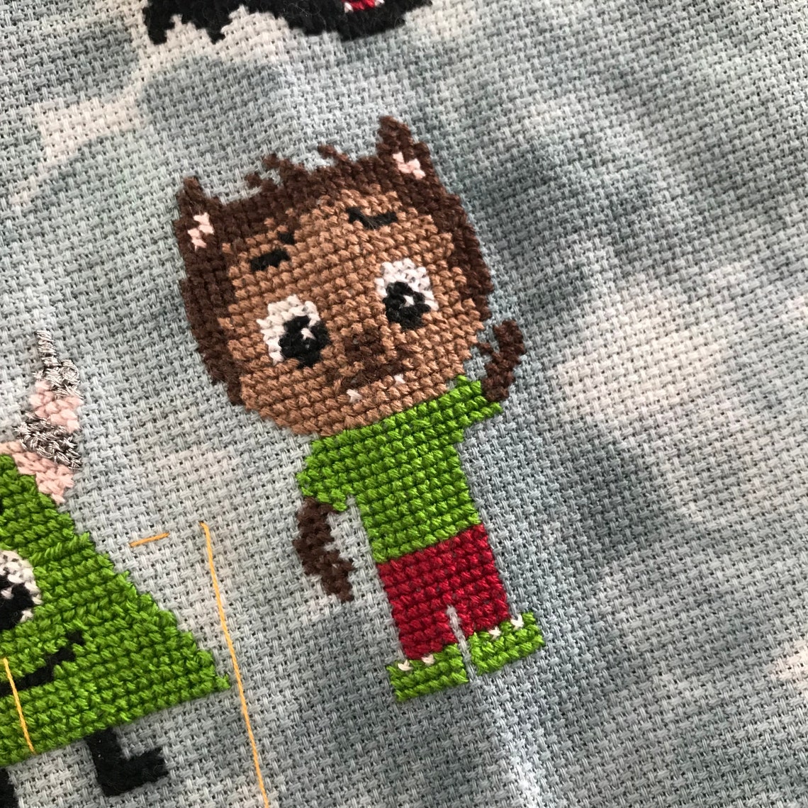 Cutest Halloween Ever Cross Stitch Stitch Along Werewolf PDF Pattern ...