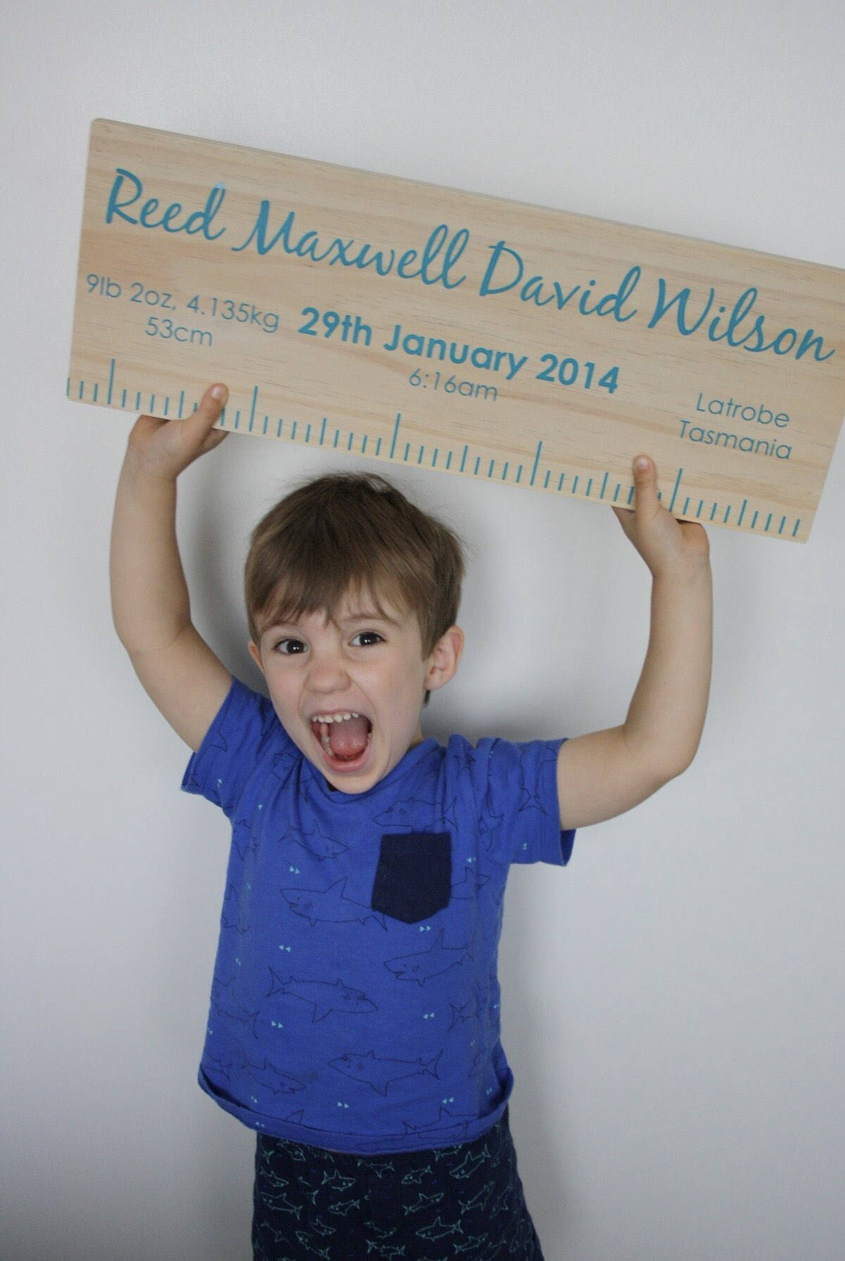 Personalised wooden Birth Ruler chart custom made in Australia | Etsy