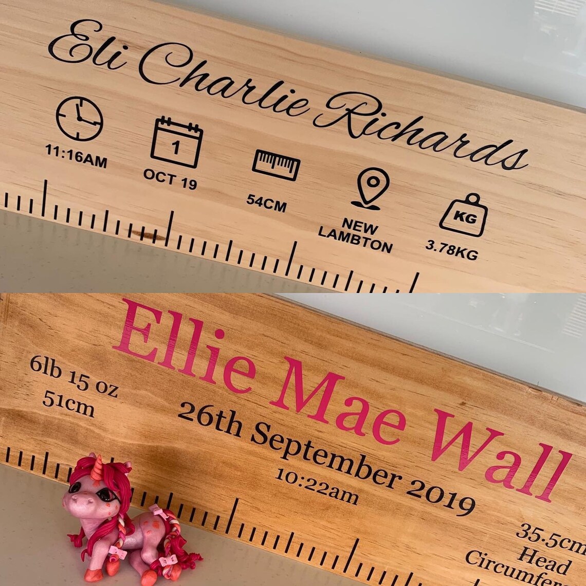 Personalised Wooden Birth Ruler Chart Custom Made in Australia - Etsy ...