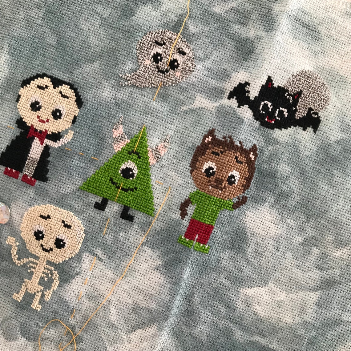Cutest Halloween Ever Cross Stitch Stitch Along Werewolf PDF Pattern ...