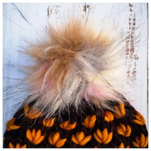 Lotus Flower Beanie, Lotus Hat, Bobble Hat, Pompom Knitted Hat - Etsy