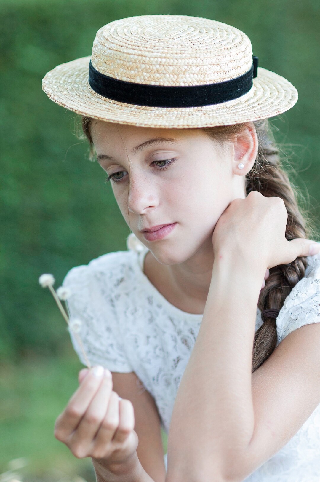 Adorable Girls' Boater Hat - Short Brim Canotier for Beach Days ...
