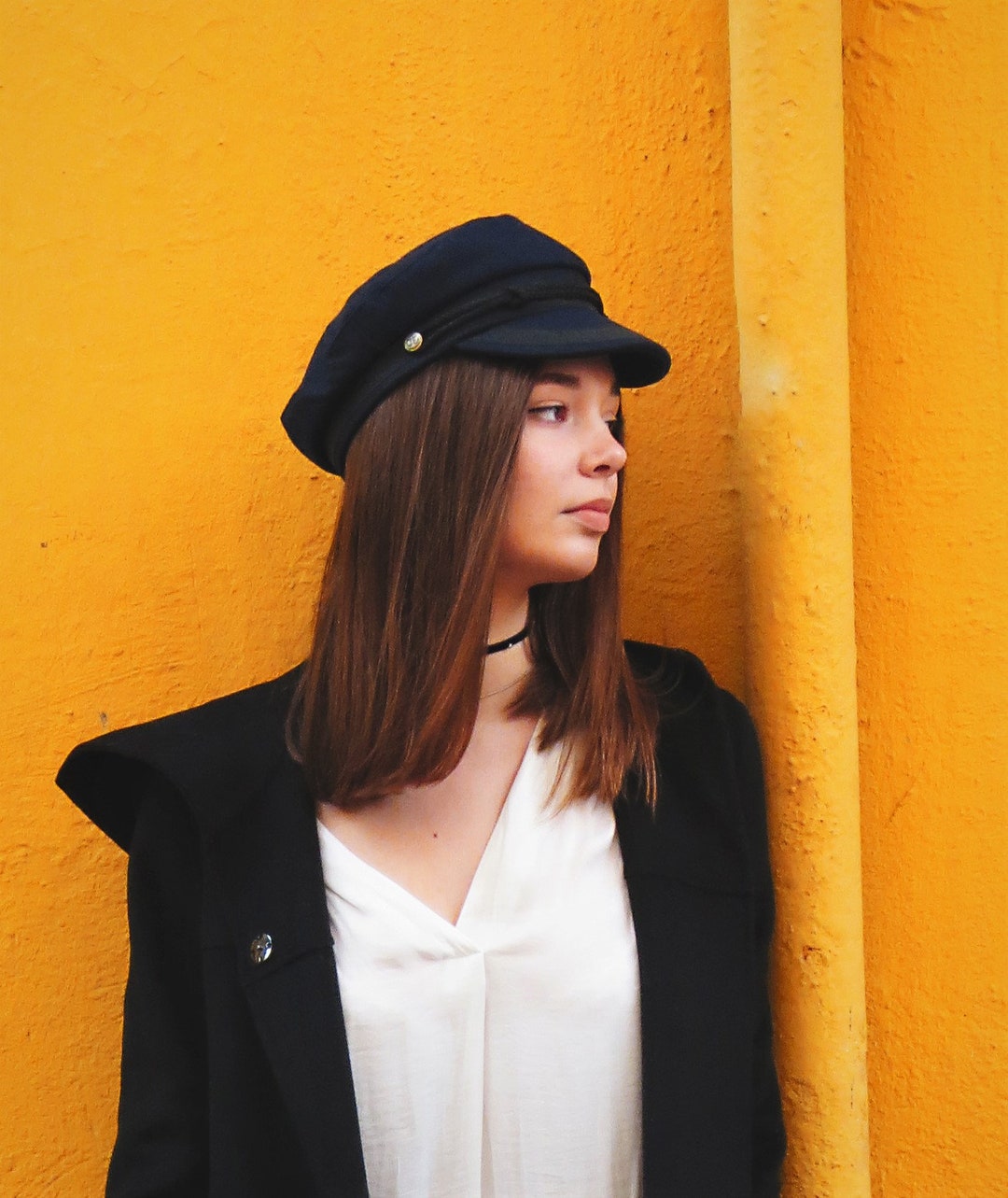 Traditional Sailor Cap in Navy Blue Wool - SKIPPER Marine Breton Hat - Etsy