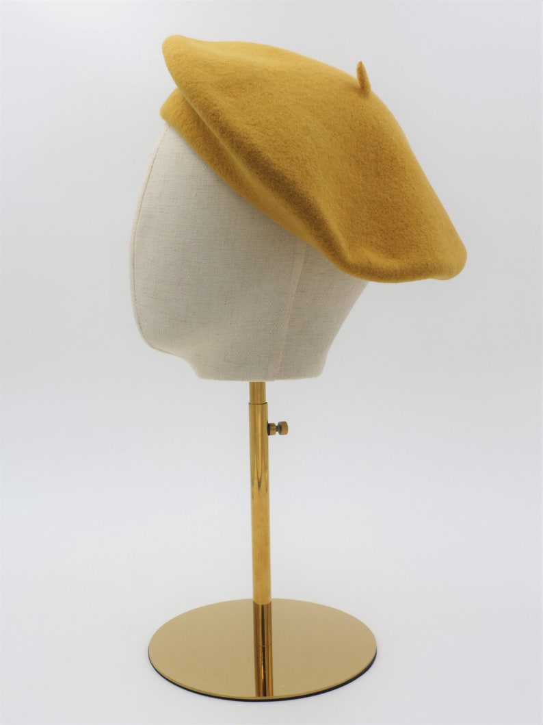 Yelow Wool Beret, French Beret, Woman Wool Hat, Winter Beret, Mustard ...