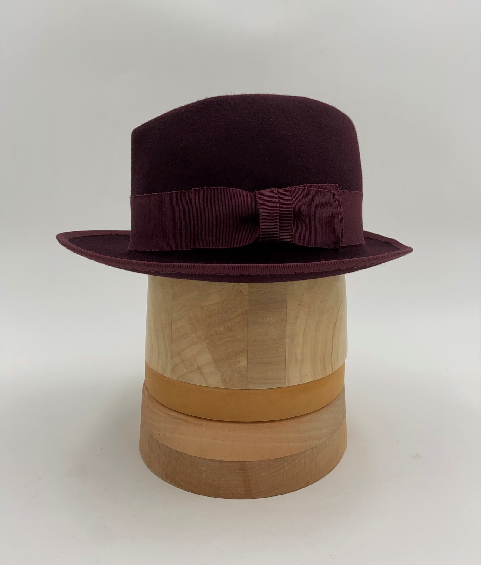 Maroon Trilby Hat Men Hats Maroon Fur Felt Hat Handmade - Etsy