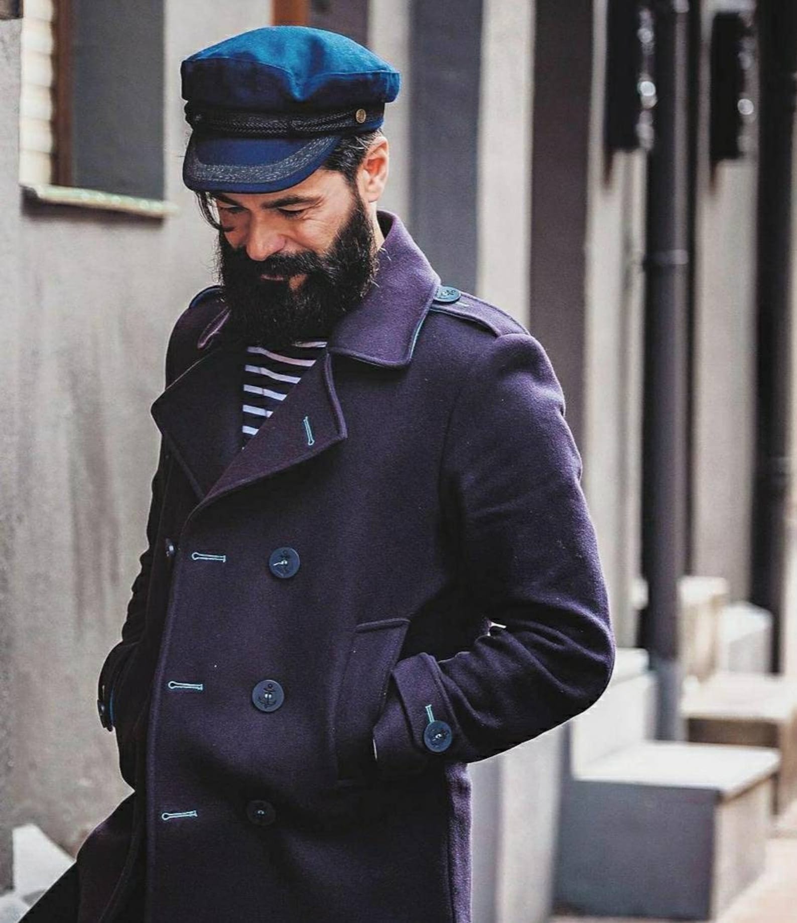 Men's Skipper Cap, Greek Fisherman's Cap, Traditional Breton Navy Cap ...