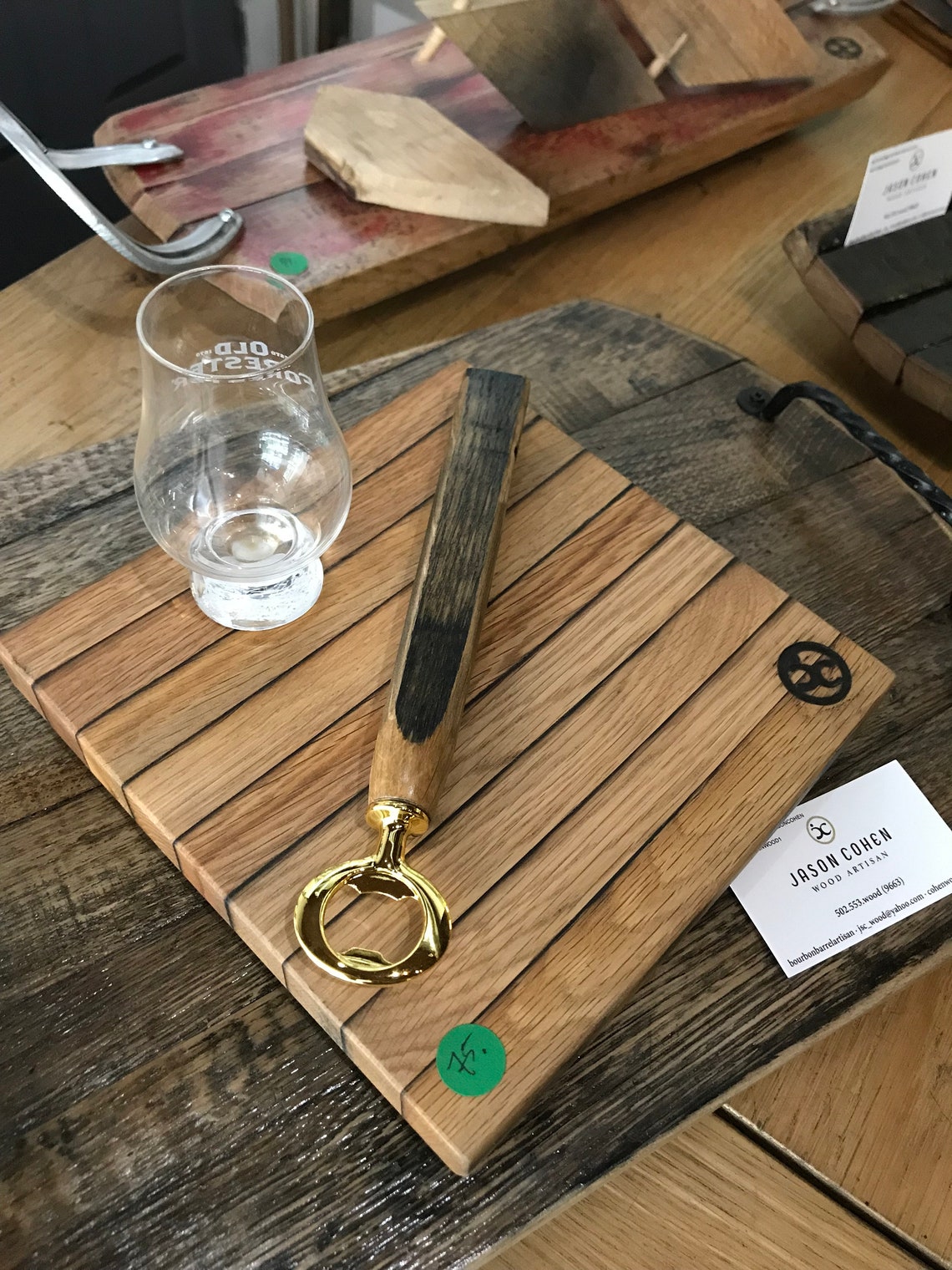Bourbon Barrel Bar Stave Cutting Board 9" X 9" - Etsy