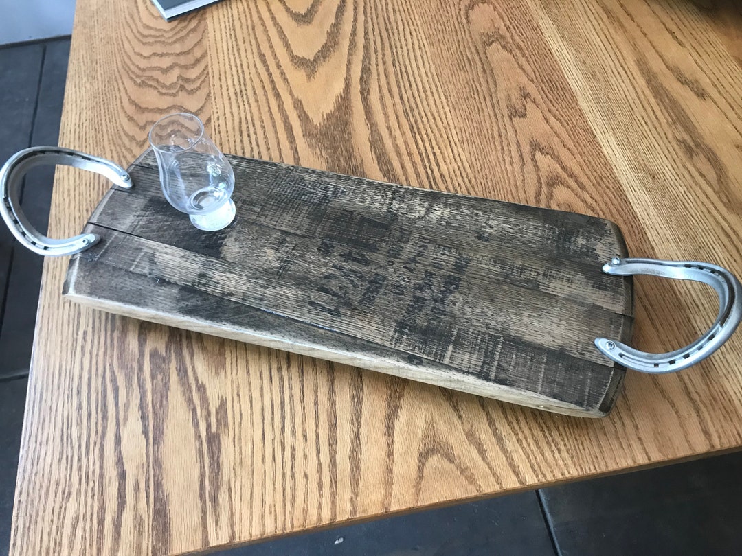 1/3 Bourbon Barrel Head Serving Tray - Etsy