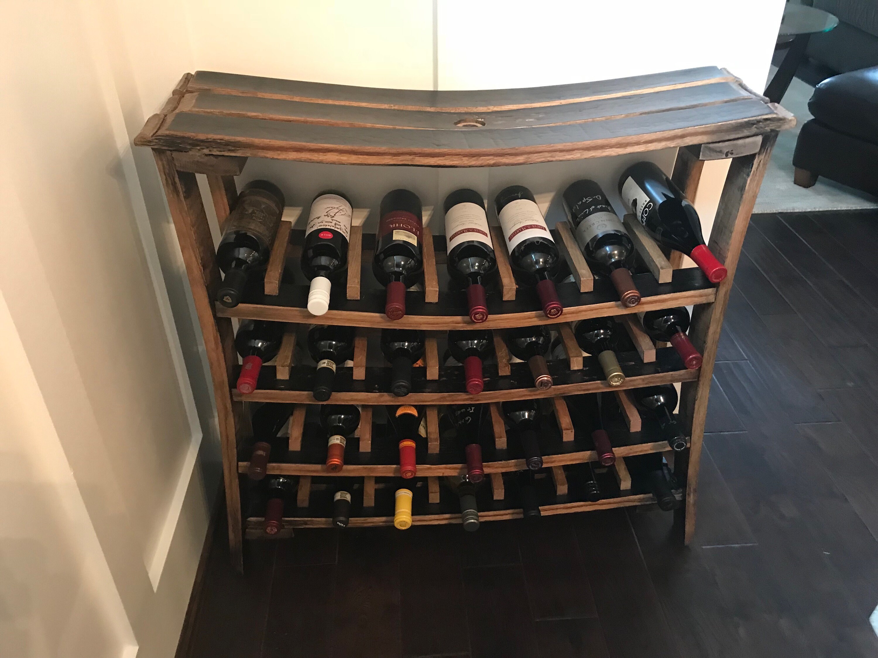 Bourbon barrel wine rack | Etsy